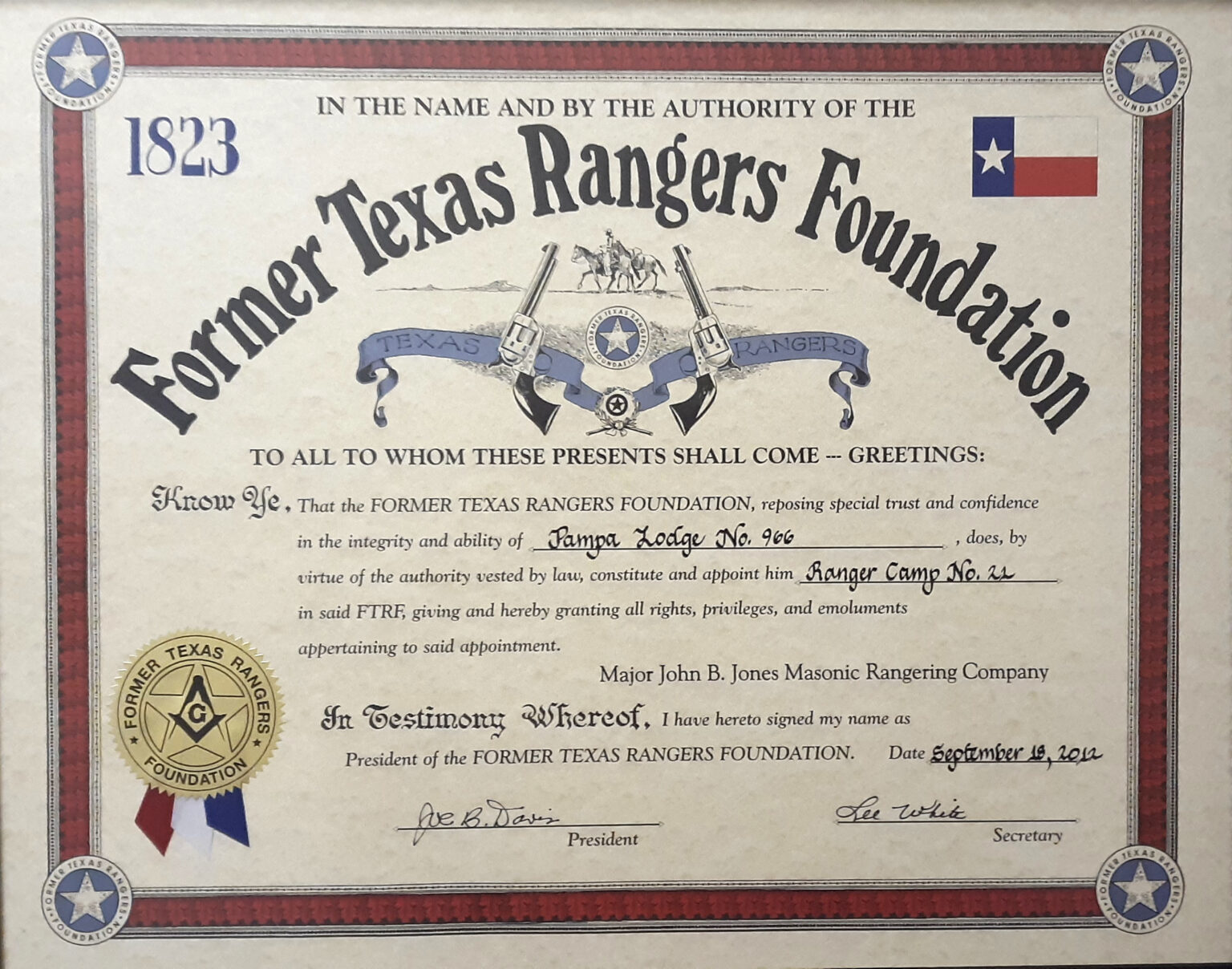 TEXAS RANGERS AND THE FREEMASONS – Panhandle Masonic Cowboy Hall Of ...